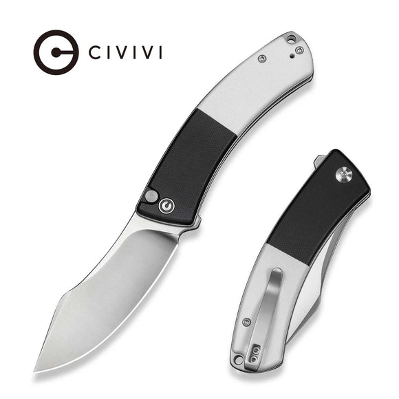 Civivi Outlaw Muk Button Lock Black and White G10 – Pops Knife Supply