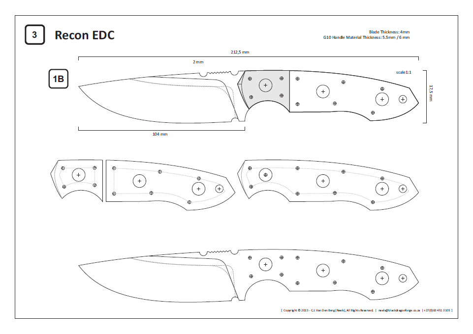 Recon Knife Template – Pops Knife Supply